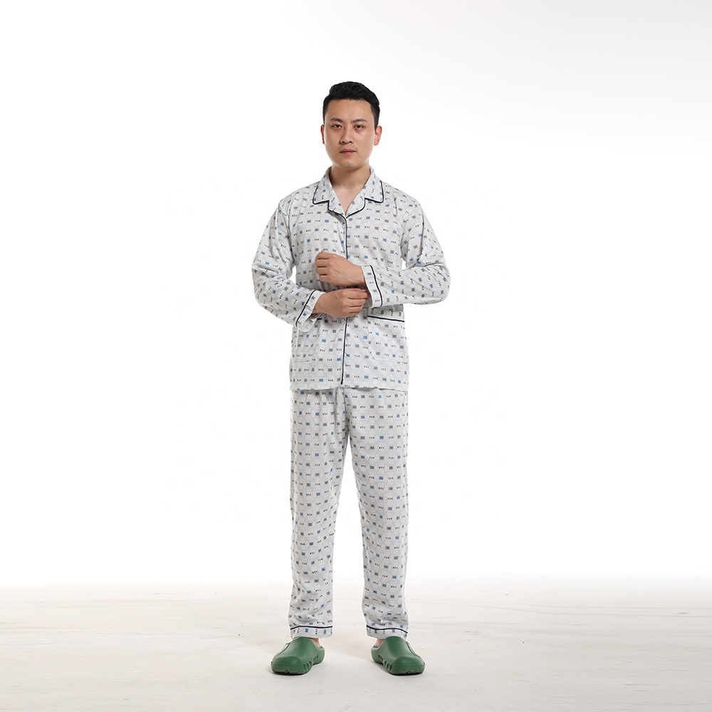 Patient Gowns Washable Stripes Hospital Men's Patient Suits