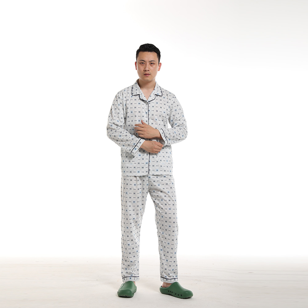 Patient Gowns Washable Stripes Hospital Men's Patient Suits