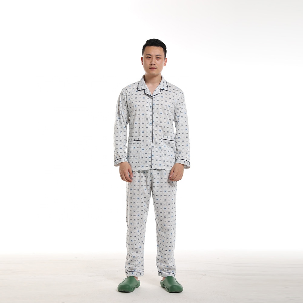 Patient Gowns Washable Stripes Hospital Men's Patient Suits