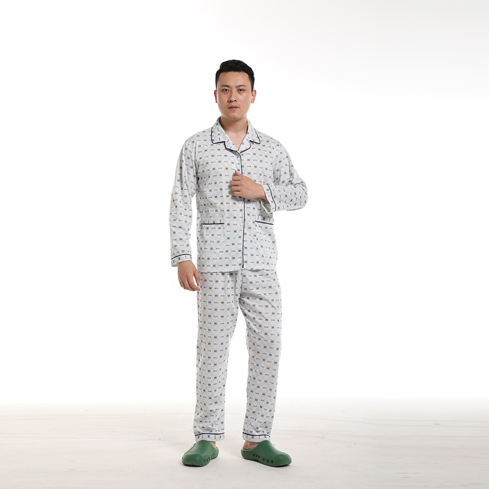 Patient Gowns Washable Stripes Hospital Men's Patient Suits